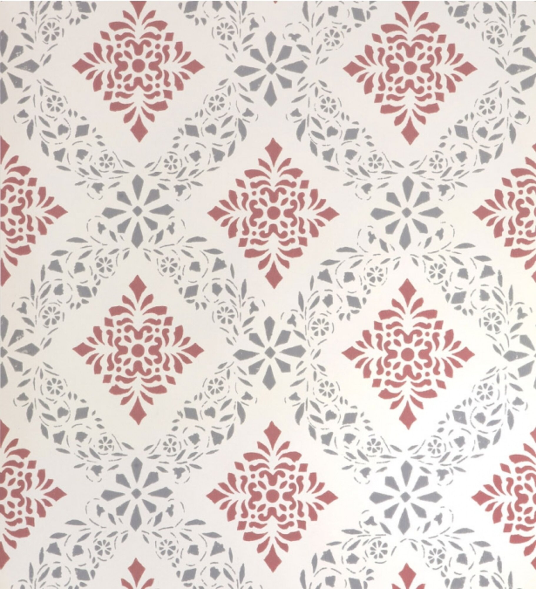 006-10 Dellen Gammal Svenska rød og grå tapet - køb online