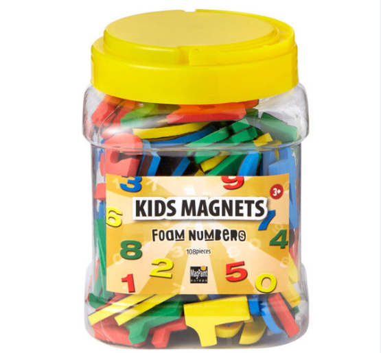 Tal magneter i farver - bløde magnetiske tal til børn